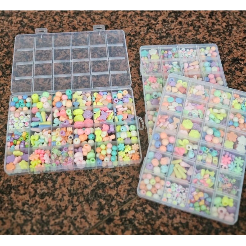 Jual Paket Meronce DIY gelang 24 sekat manik kalung anak beads ...
