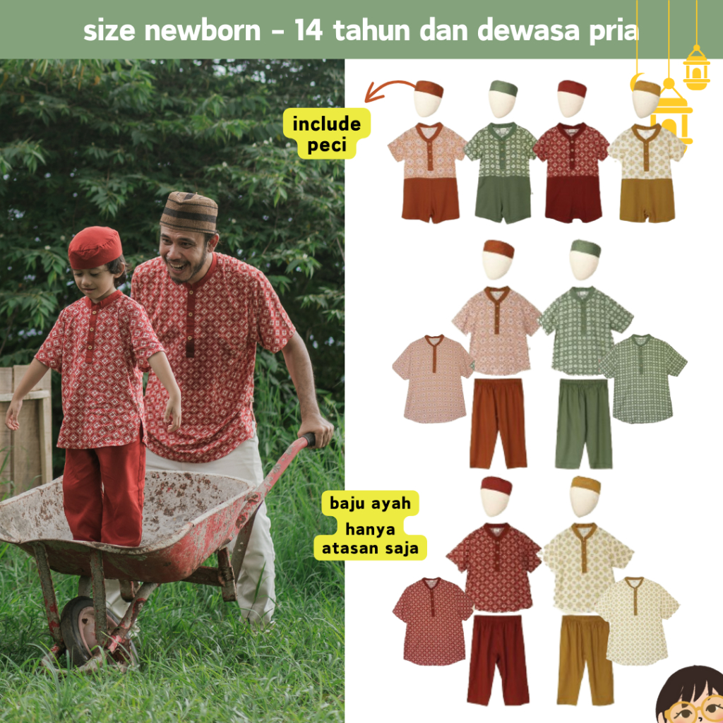 Jual Bohopanna - Rama Set Raya Collection - Setelan Baju Lebaran Muslim Couple Anak Bayi Laki ...