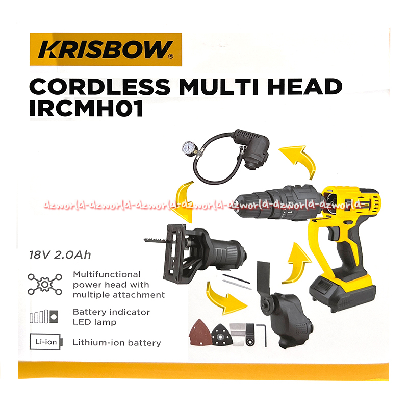 Jual Krisbow Cordless Multi Head IRCMH01 Alat Mesin Bor Tanpa Kabel ...