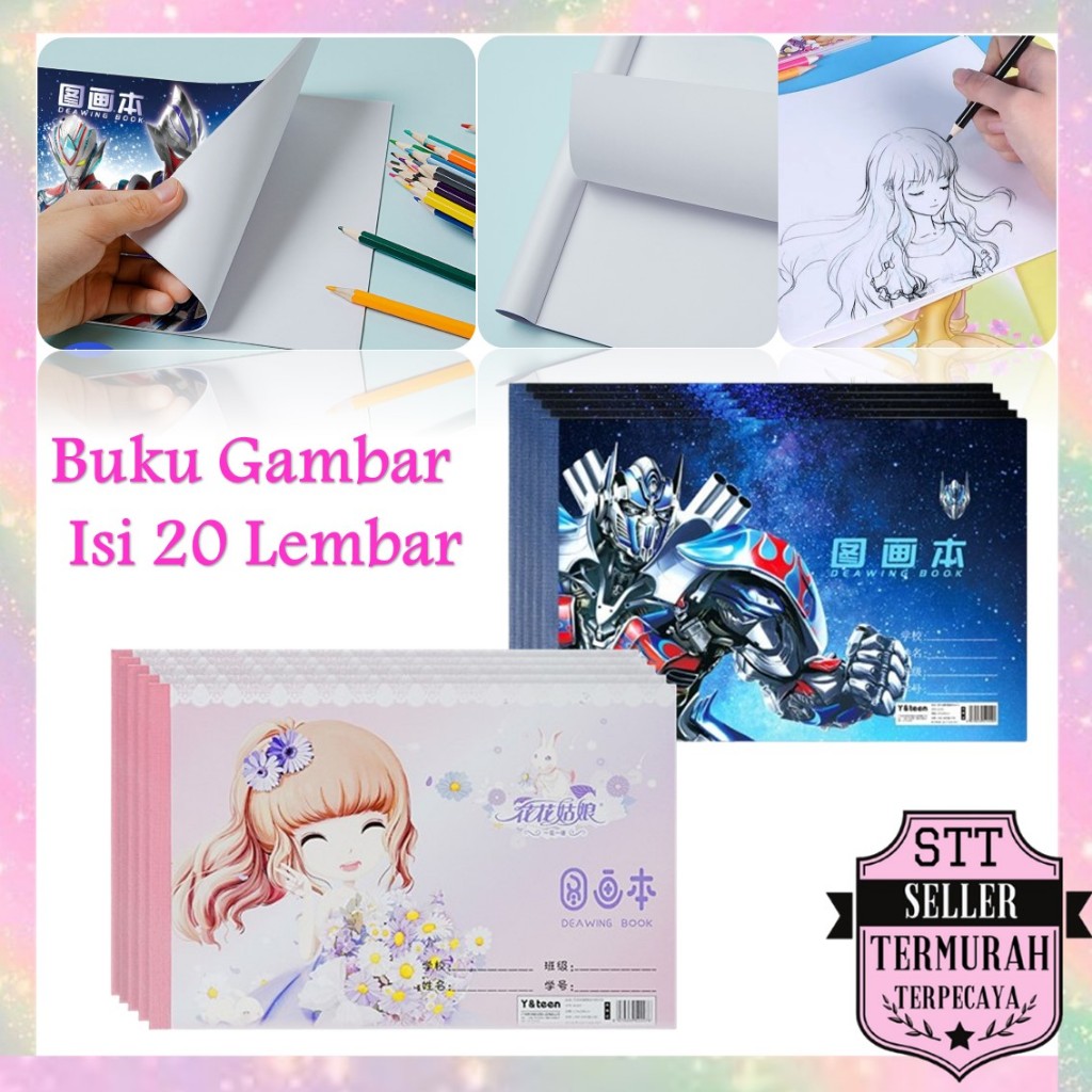 Jual STT Buku Gambar Karakter Isi 20 Lembar Drawing Book Anak B5 Tebal ...