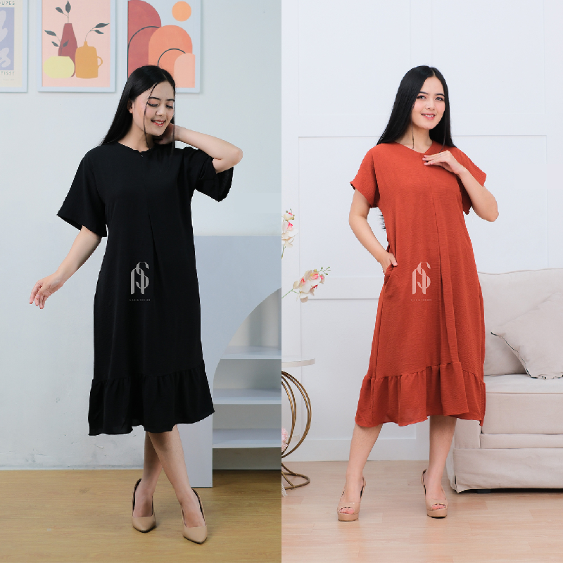 Jual Daster Calisa Crinkle airflow Premium Polos Wanita Model Tangan ...