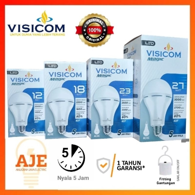 Jual Lampu Darurat Emergency Magic Visicom 12 18 23 27 Watt Putih Garansi 1 Tahun | Shopee Indonesia