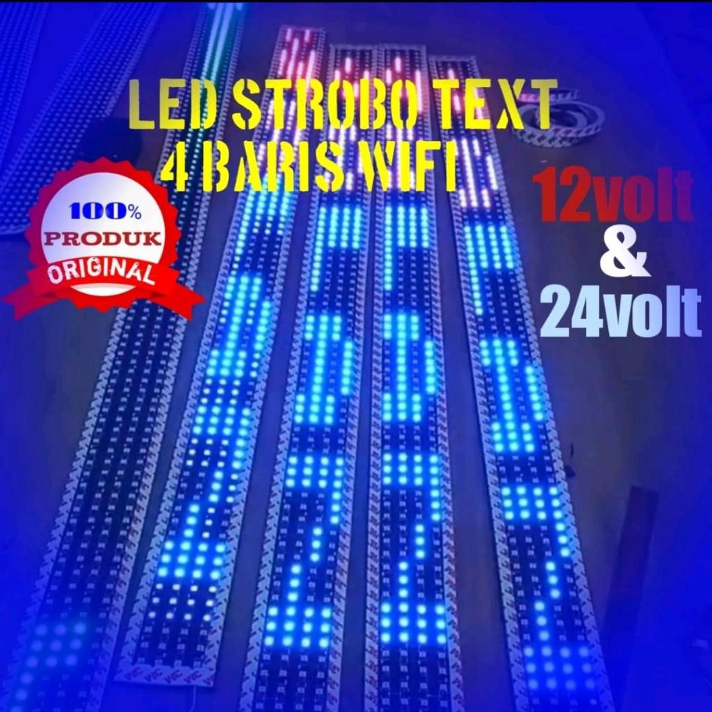 Jual Lampu Led strip variasi hiasan kaca mobil wifi 4 baris bisa ganti ...