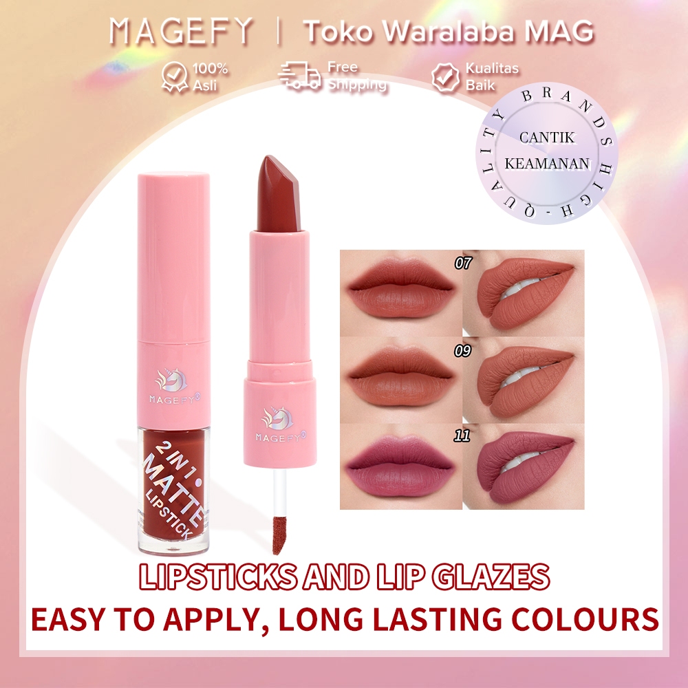 Jual 【CUCI GUDANG】2 IN 1 Pro Dual-ended Liquid Lipstik Matte Velvet ...