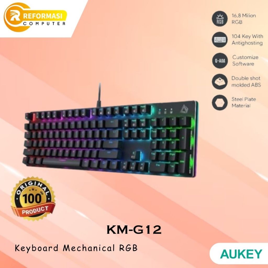 Jual AUKEY Keyboard Mechanical KM-G12 RGB with Outemu Red Switches Aukey | Shopee Indonesia