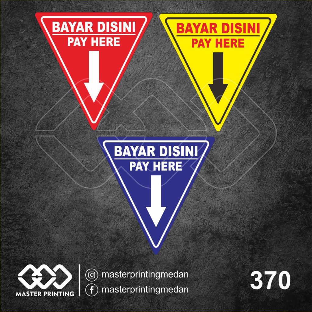 Jual 370 - Stiker Bayar di Sini, Pay Here, Sticker Vinyl, Cutting ...