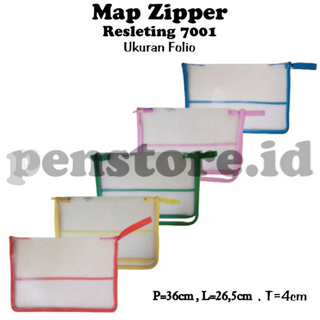 Jual Map Zipper File Map Plastik Resleting Jala 7001 Folio Shopee