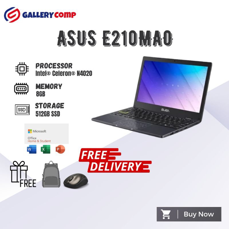 Jual Asus E210MAO Celeron N4020 8GB 512GB 11.6" WIN11 | Shopee Indonesia