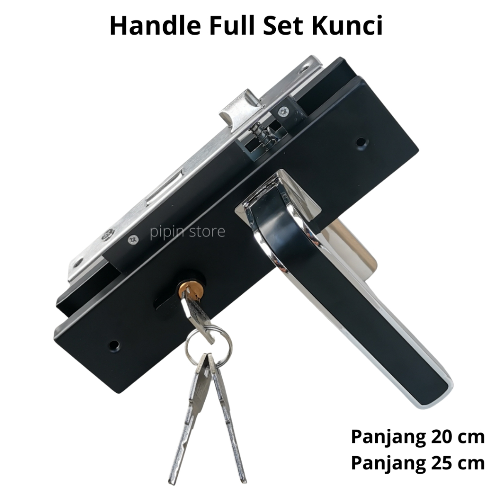 Jual Handle Set Kunci Pintu Hitam Ring Silver Ukuran Besar 25 cm ...