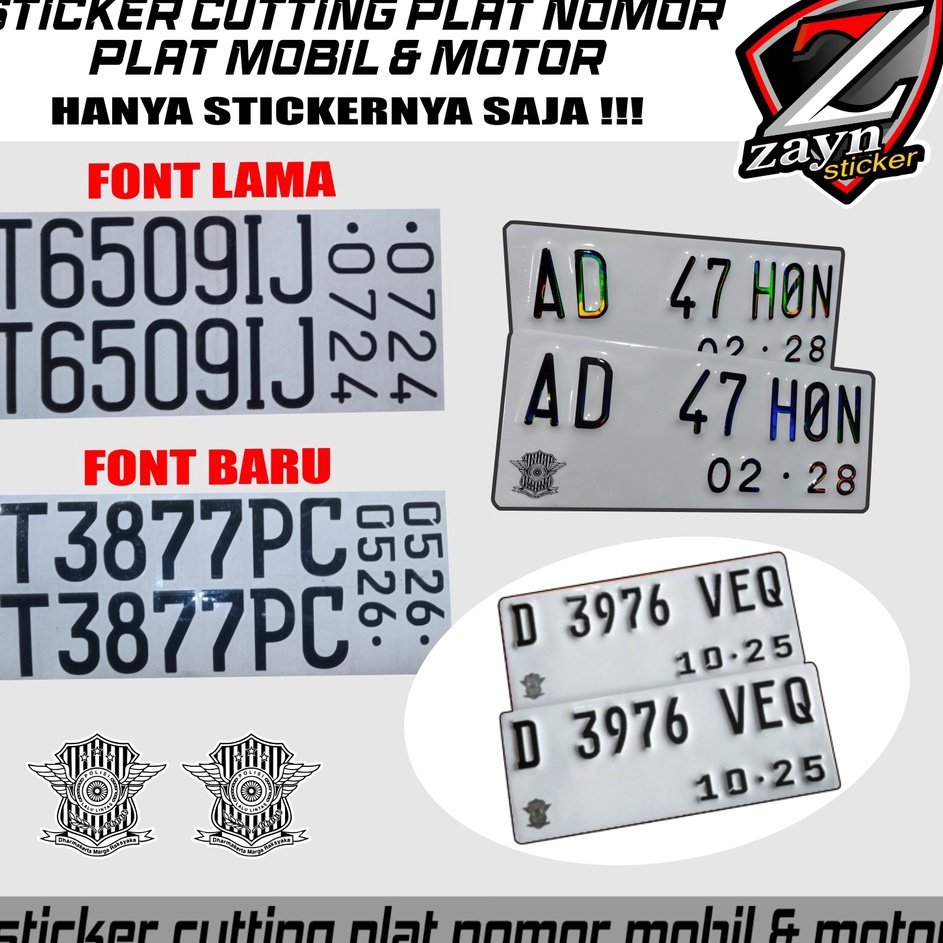 Jual sticker plat nomor font hitam plat putih motor dan mobil u Terbaru ...