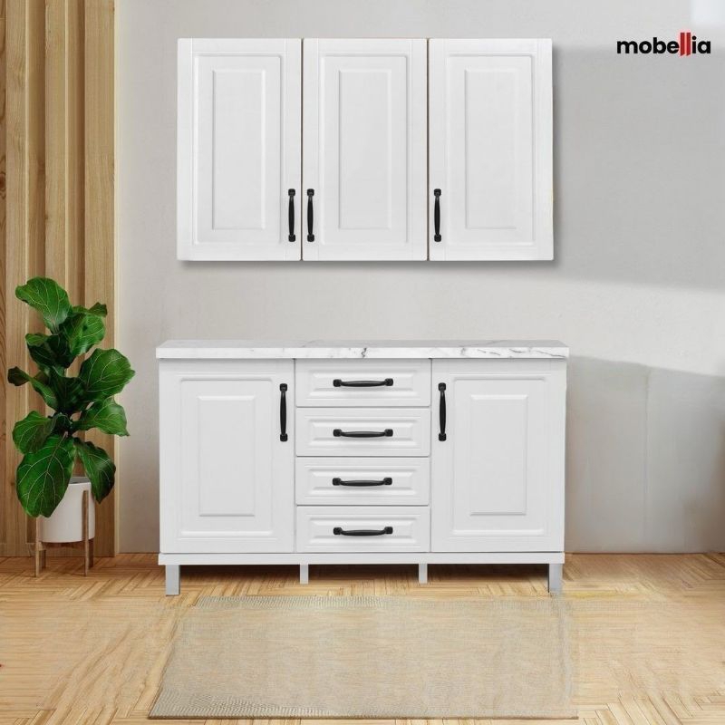 Jual kitchen set minimalis lemari dapur putih lemari makan | Shopee ...