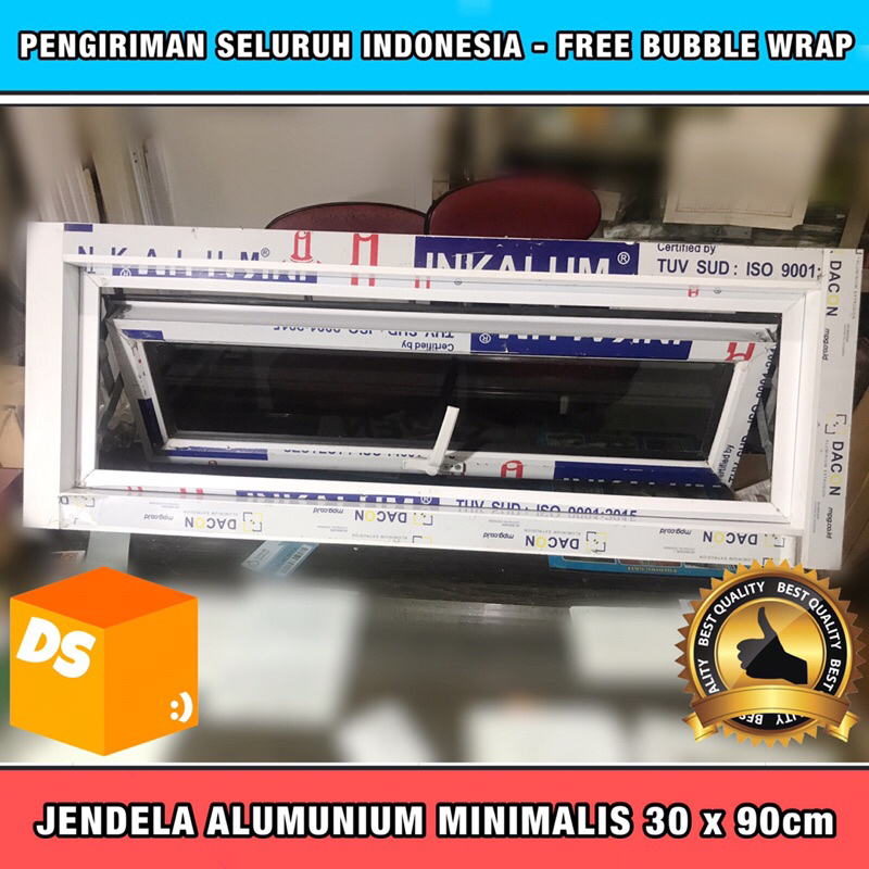 Jual JENDELA ALUMUNIUM BOVENLI JUNGKIT 30 x 90cm (ALUMUNIUM WINDOW ...