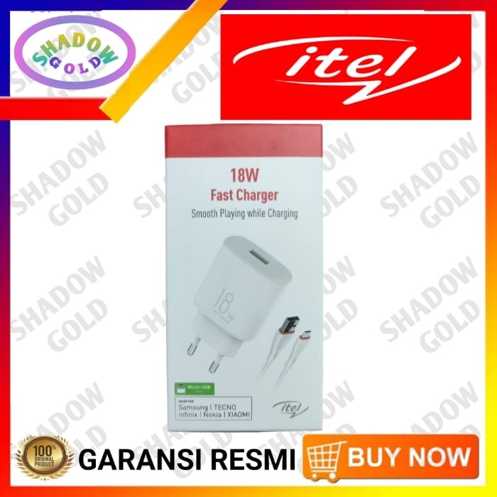 Jual Itel 18W Kepala Charger Kabel microUSB Fast Charging ICW-182EM ...