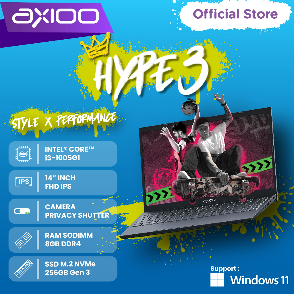 Jual Axioo MyBook Hype 3 Intel Core i3-1005G1/8GB/256GB/FHD IPS | Shopee Indonesia