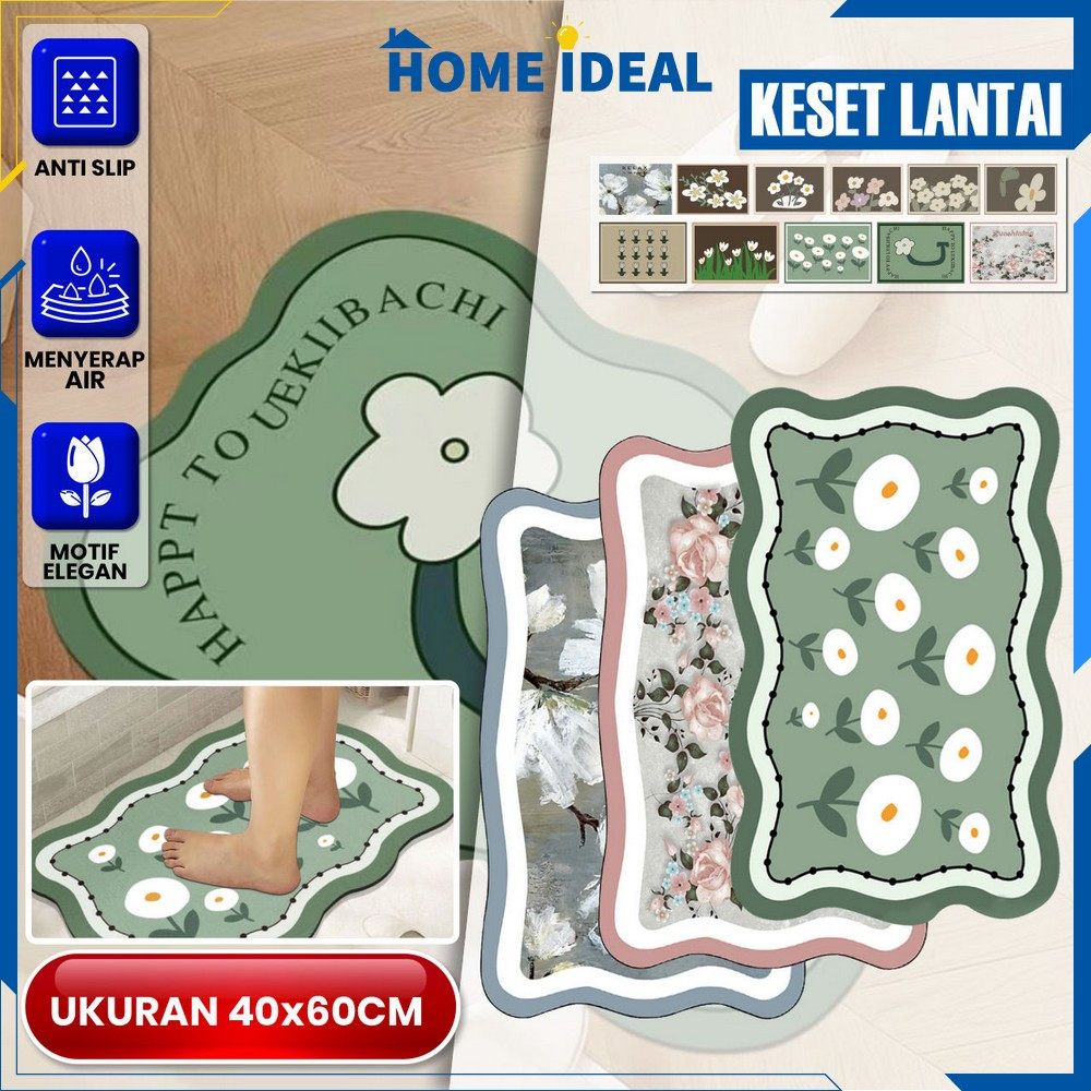 Jual Keset Kaki Anti Slip 40x60cm Motif Bunga Alas Kaki Kamar Mandi ...