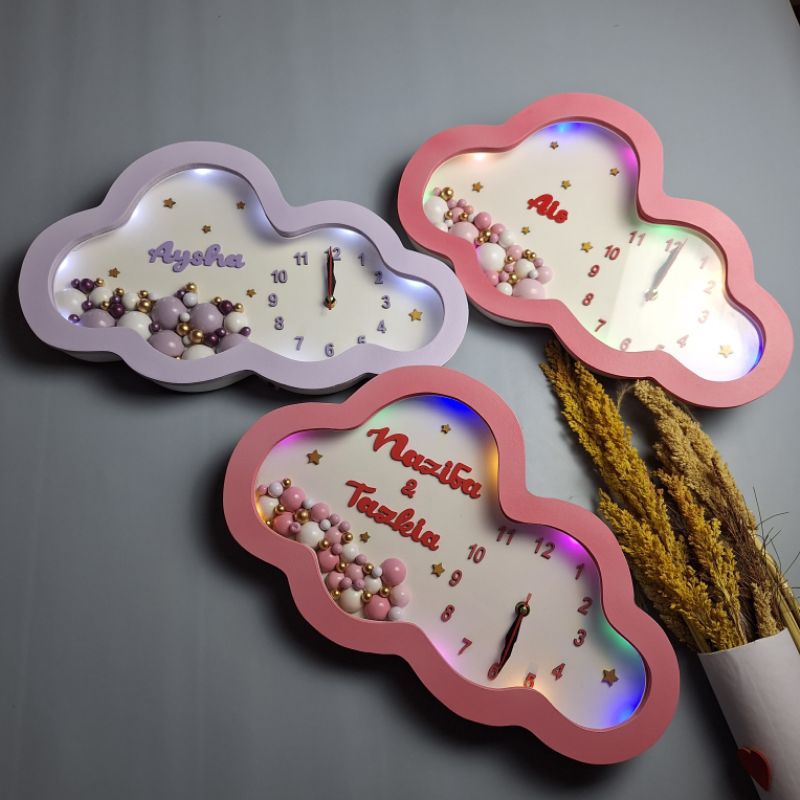 Jual Jam dinding custom nama balerina astronot, baby sign | Shopee ...