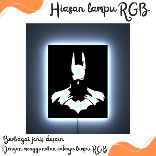 Jual ( PALING MURAH ) HIASAN DINDING LAMPU RGB KARAKTER BATMAN / LAMPU ...