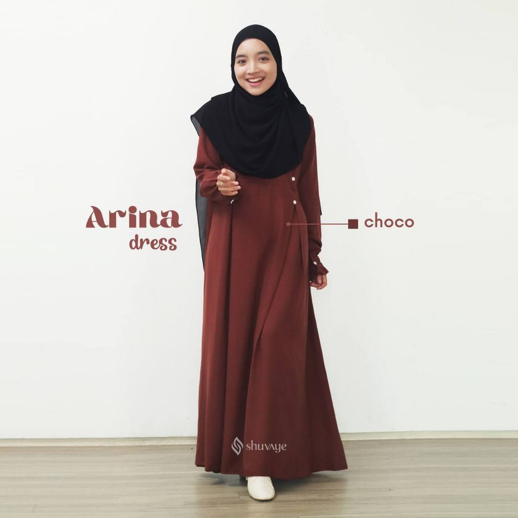 Jual Shuvaye Arina Dress Simple Daily Casual Bahan Alsava Premium ...