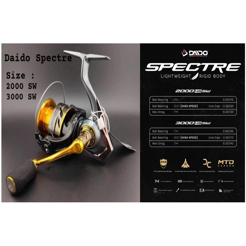 Jual REEL SPINNING DAIDO SPECTRE HS SW 2000 3000 4000 SALTWATER ...