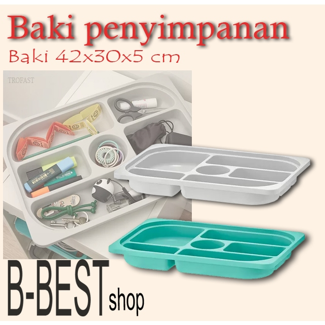Jual Baki tempat penyimpanan kompartemen BAKI 42x30x5 cm | Shopee Indonesia