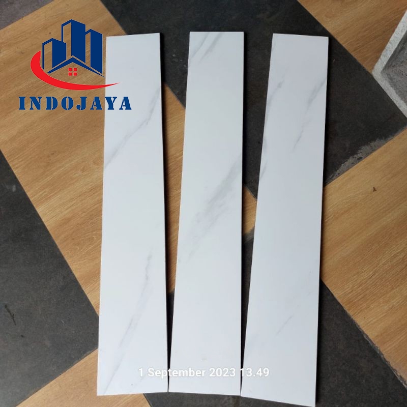 Jual list lantai dinding granit 10x60 putih motif marmer carara kramik ...