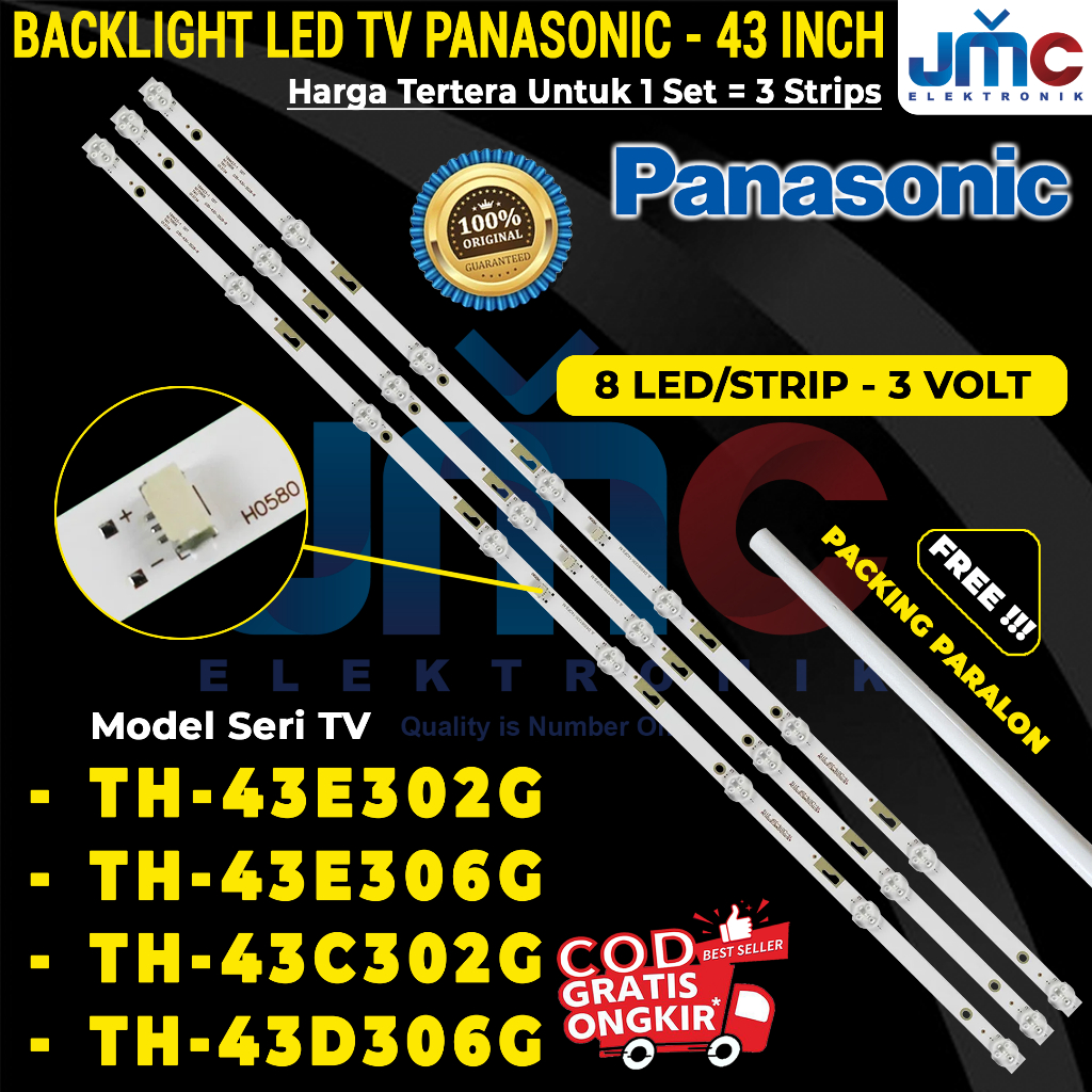 Jual Backlight TV PANASONIC 43 Inch TH-43C302G TH-43D302G 43E302G ...