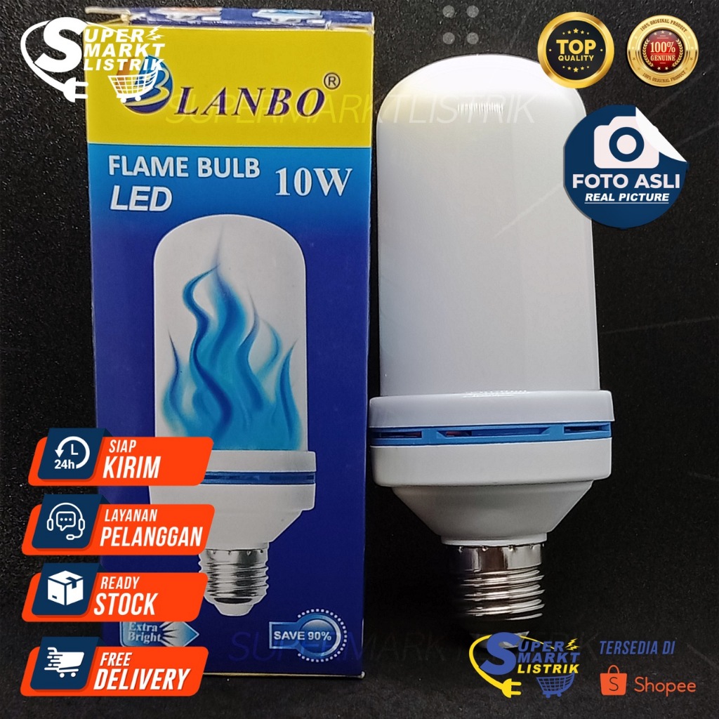 Jual Lampu Bohlam Api Biru Flame Bulb LED 10W Watt E27 Bohlam Obor ...