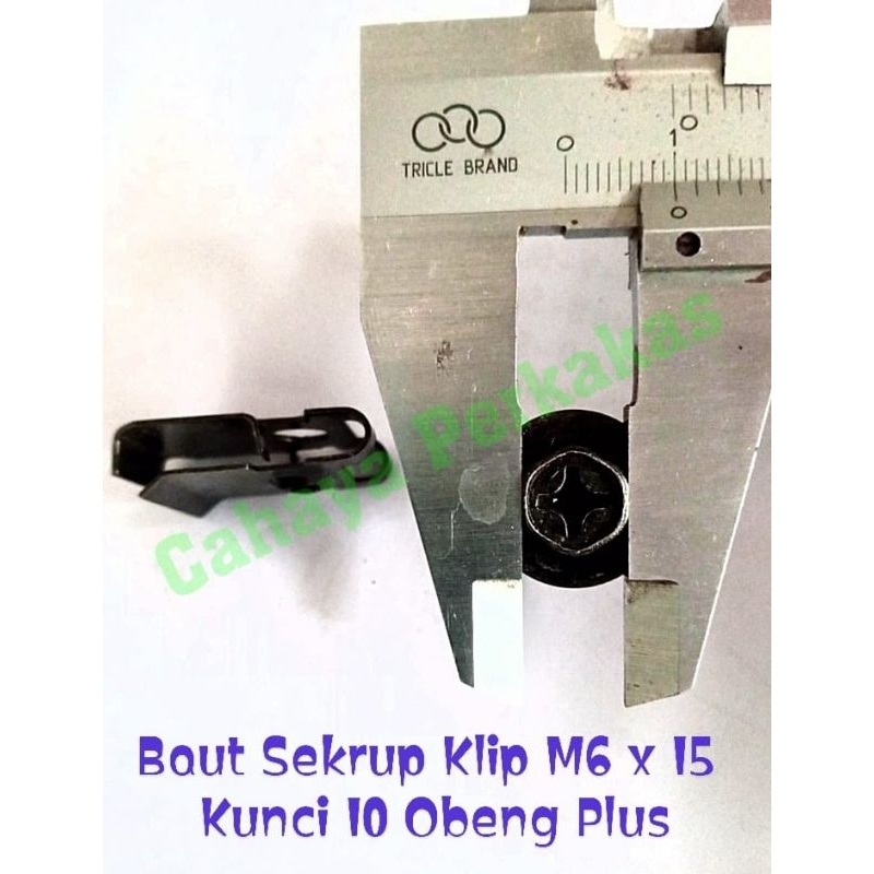 Jual CG Baut Sekrup Ring Paten Klip M6 x 15 Kunci 10 Obeng Plus ...