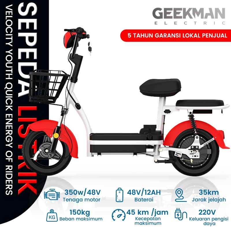 Jual Geekman Sepeda Listrik Murah 35km Garansi 5 Resmi 【Jakarta stock ...