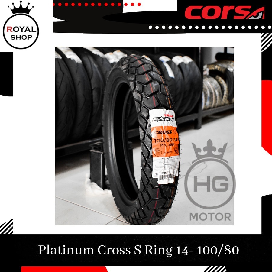 Jual Ban CORSA 100/80-14 CROSS S Platinum Ban Luar Motor Matic Tubeles ...