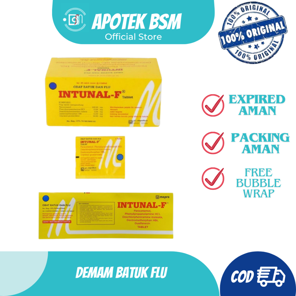 Jual INTUNAL Forte Kuning Strip 10/4 Tablet - Obat Demam Batuk Pilek ...