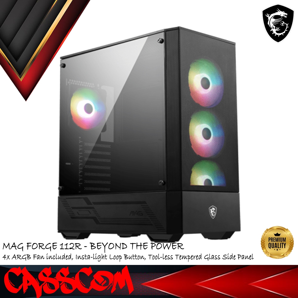 Jual MSI Gaming Case MAG Forge 112R ARGB Tempered Glass Casing Free Fan ...
