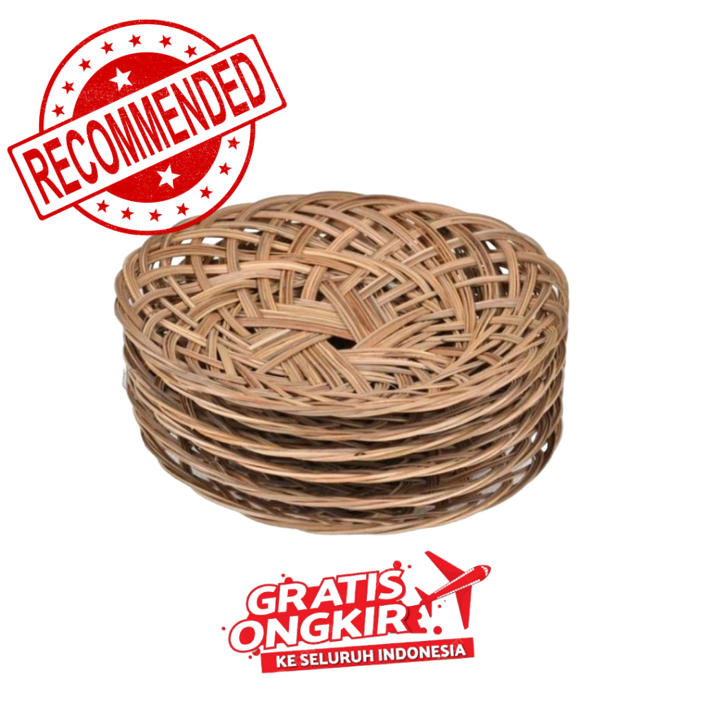 Jual HEMAT 50Pcs Piring Anyaman Lidi Rotan Bambu Murah (isi 50 pcs ...