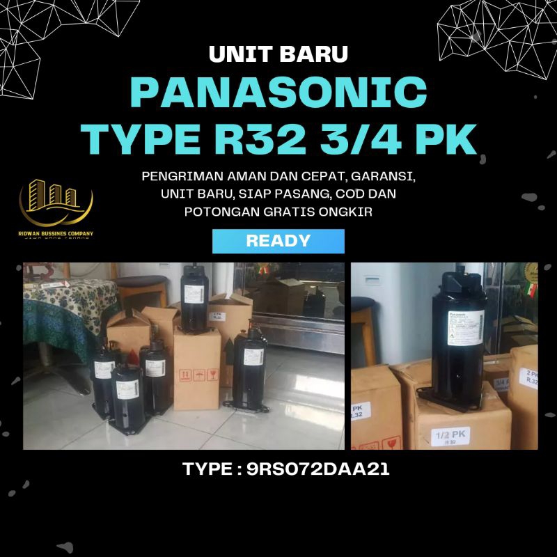 Jual (UNIT BARU) KOMPRESOR AC SPLIT 3/4 PK MERK PANASONIC R32 type ...