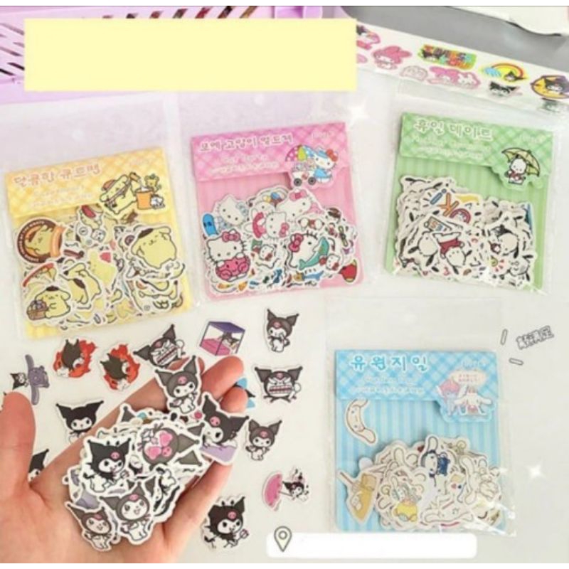 Jual Sticker Stiker Karakter Sanrio Lucu Cute (1 set isi 100 pcs ...