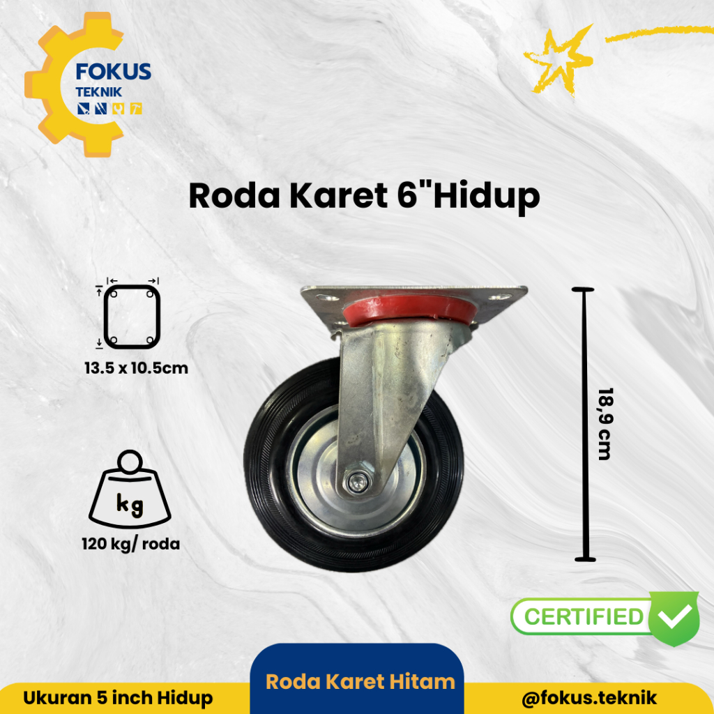 Jual Roda Karet Hitam 6 inch/ Roda Trolley/ Etalase ( Hidup ) | Shopee ...