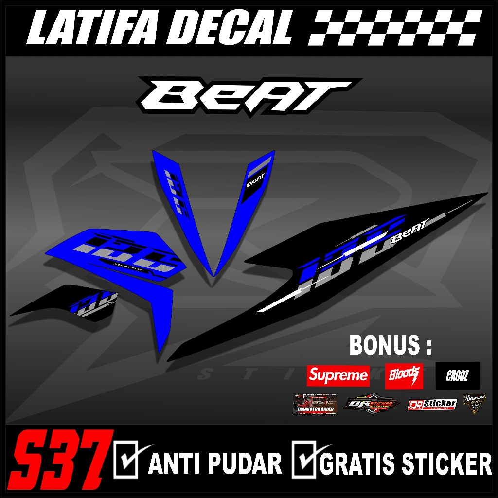Jual S37 STICKER STRIPING HONDA BEAT DELUXE STREET 2020 - 2023 VARIASI LIST TERBARU | Shopee ...