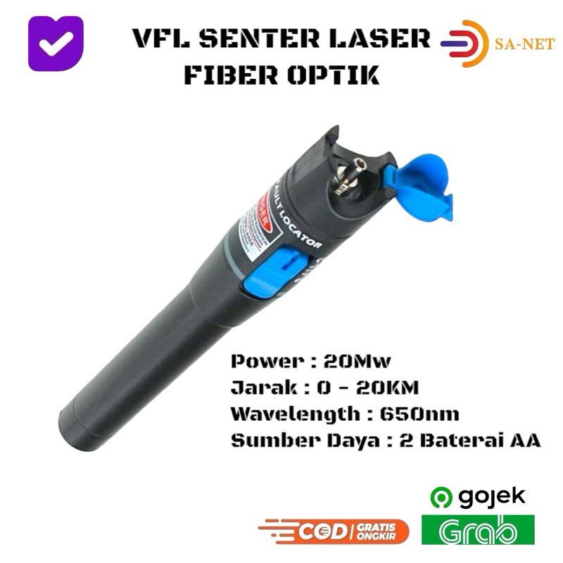 Jual VFL Visual Fault Locator Senter Laser Fiber Optik 20MW / 20KM ...