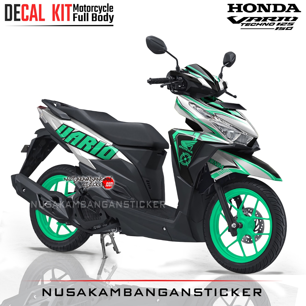 Jual Decal Stiker Vario 125 -150 Putih Hijau Tosca Sticker Full Body ...