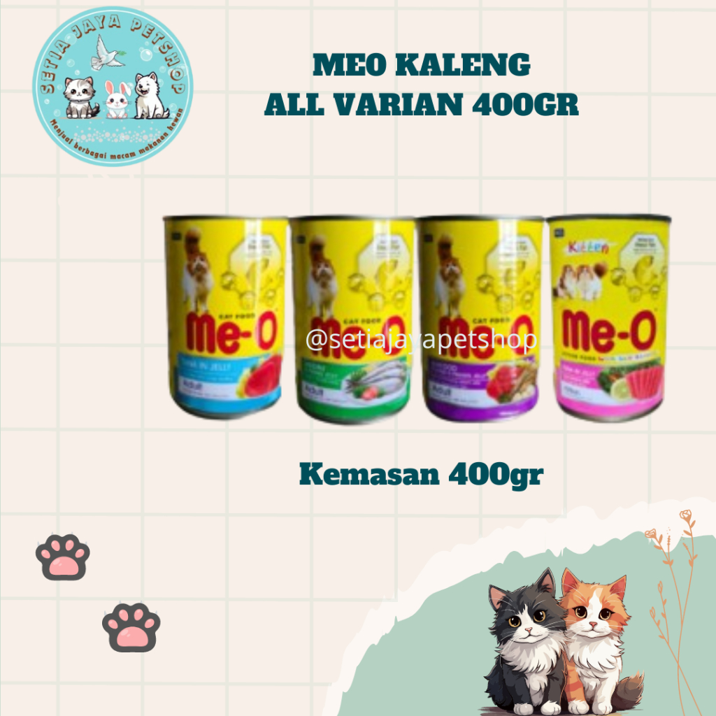 Jual MeO kaleng wetfood 400gr all variant - makanan kucing | Shopee ...