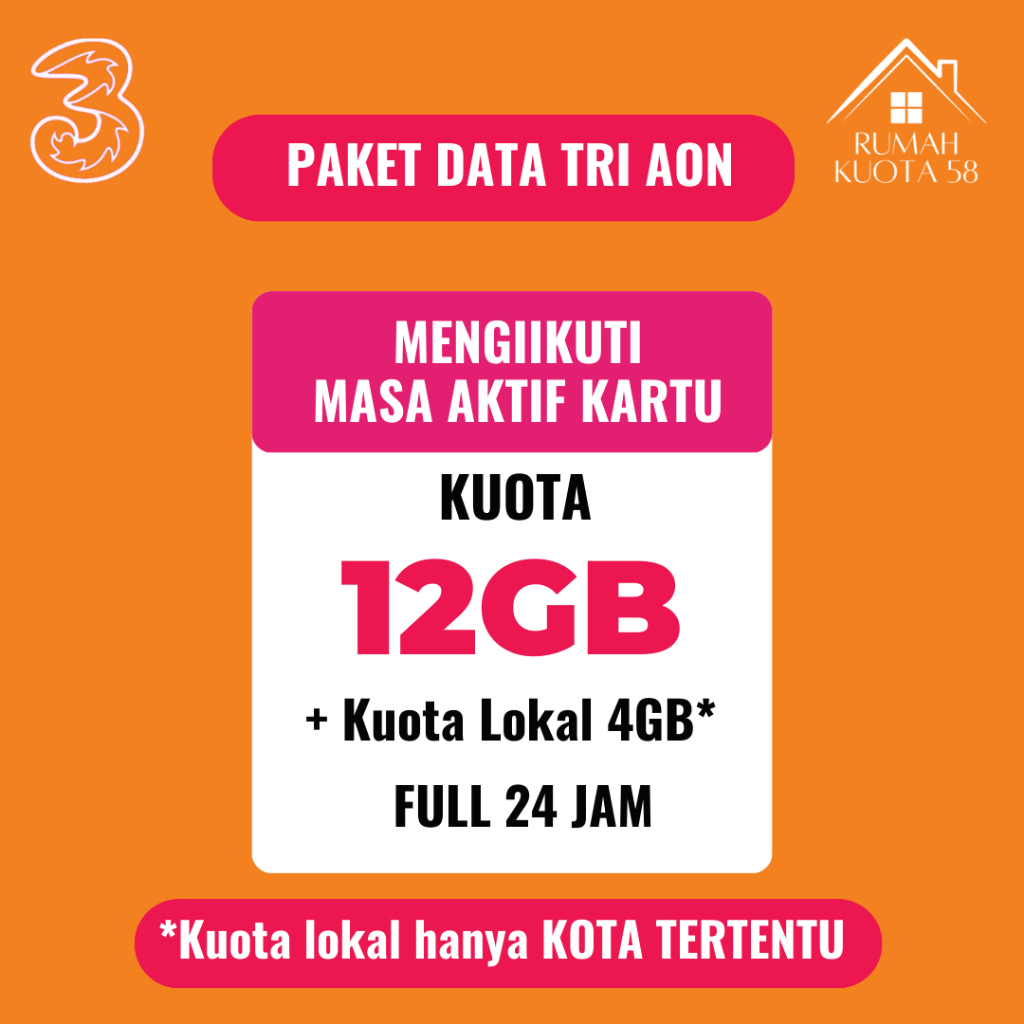 Jual PAKET DATA TRI HAPPY ALWAYS ON MASA AKTIF UNLIMITED SUPER MURAH | Shopee Indonesia