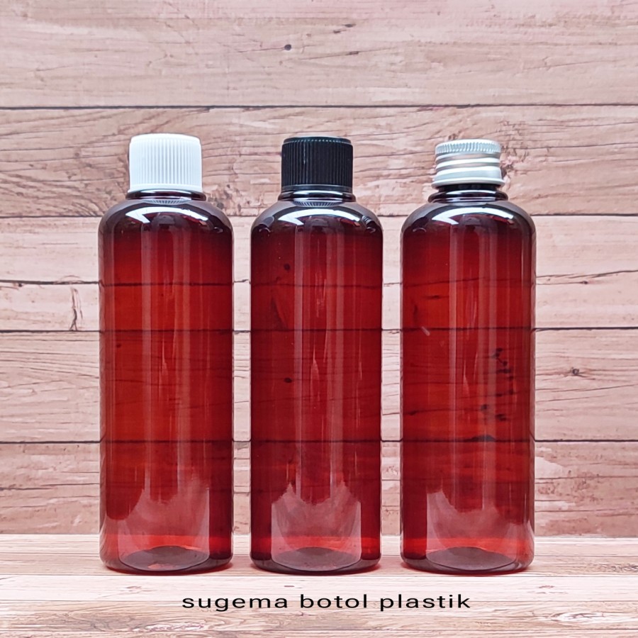 Jual Botol Ulir 250ml Coklat / Botol Plastik Pet 250 Ml Amber Tutup Ulir Plastik Dan Almunium ...