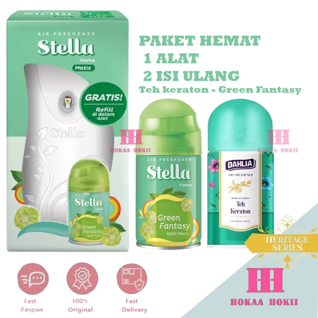 Jual Stella Matic Home Air Freshener Alat + Refill Green fantasy + Teh ...