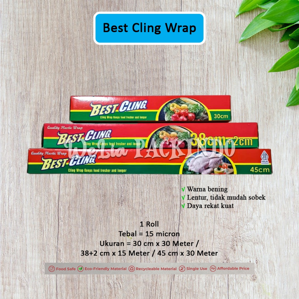 Jual Best Cling Wrap 30cm x 30M , 38+2cm x 15M , 45cm x 30M / Plastik ...