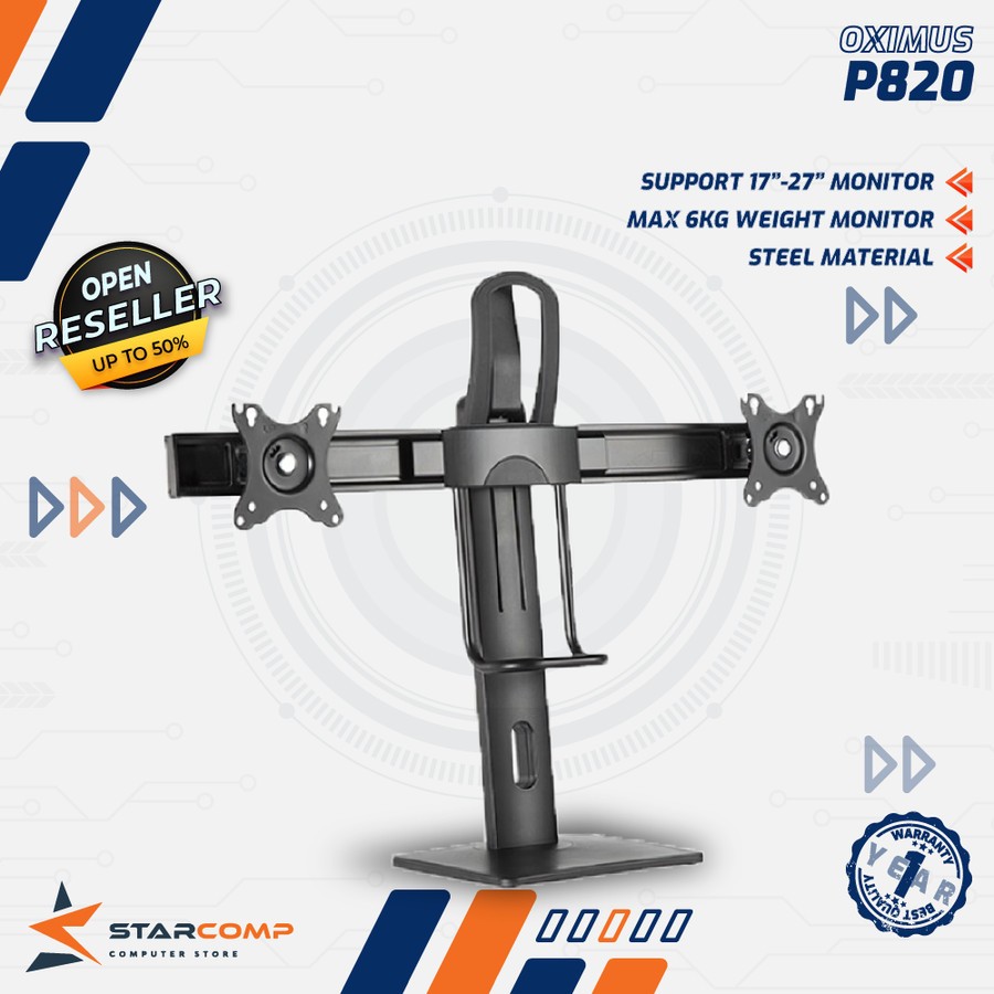 Jual Bracket Stand Meja 1 - 2 Monitor Full ERGO 17" - 27" Oximus P820 ...