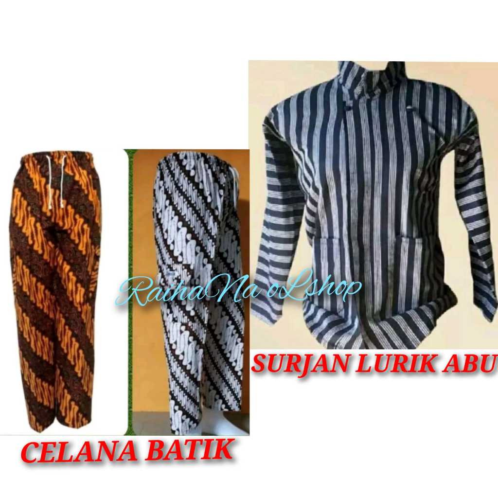 Jual BAJU ADAT LAKI | SURJAN LURIK ABU + CELANA BATIK | SETELAN PAKAIAN TRADISIONAL PRIA MODERN ...