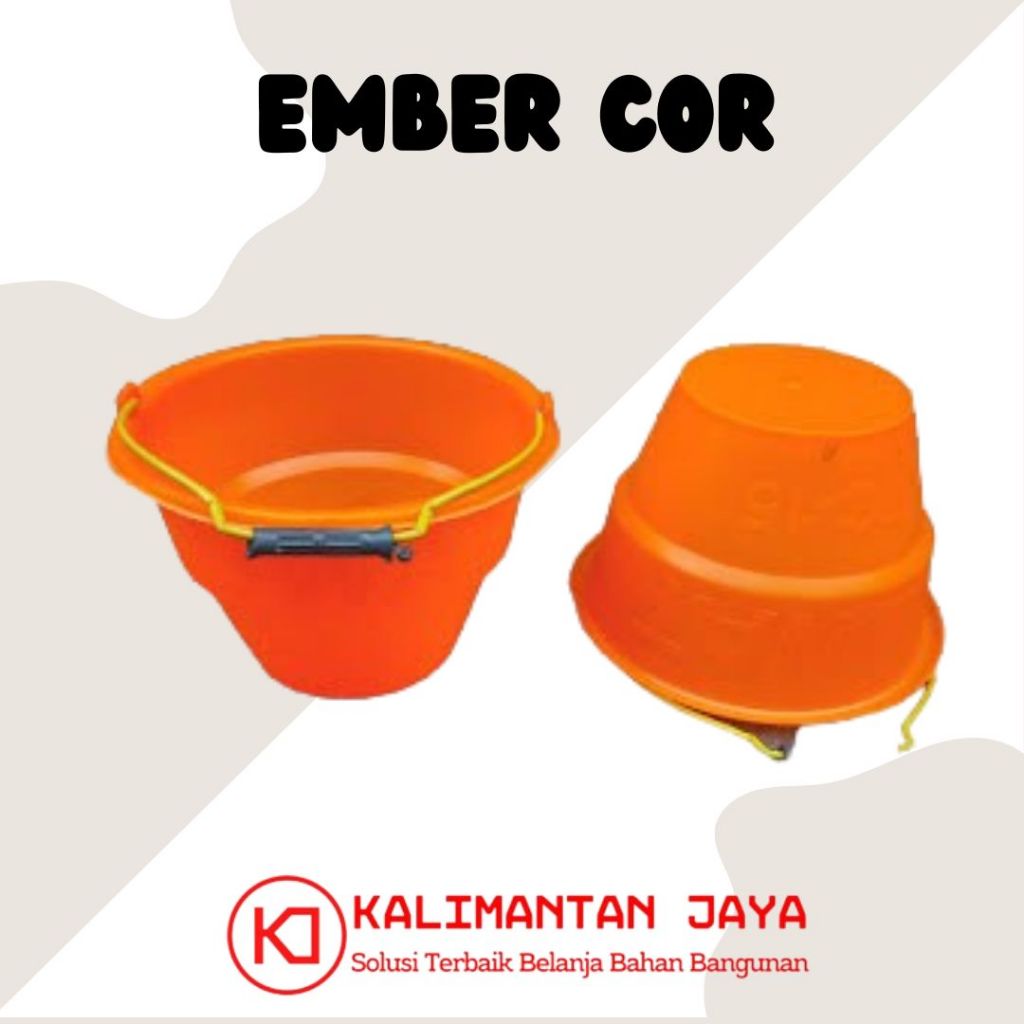 Jual Ember Cor Plastik KECIL Anti Pecah ORANGE / Adukan Air Proyek ...