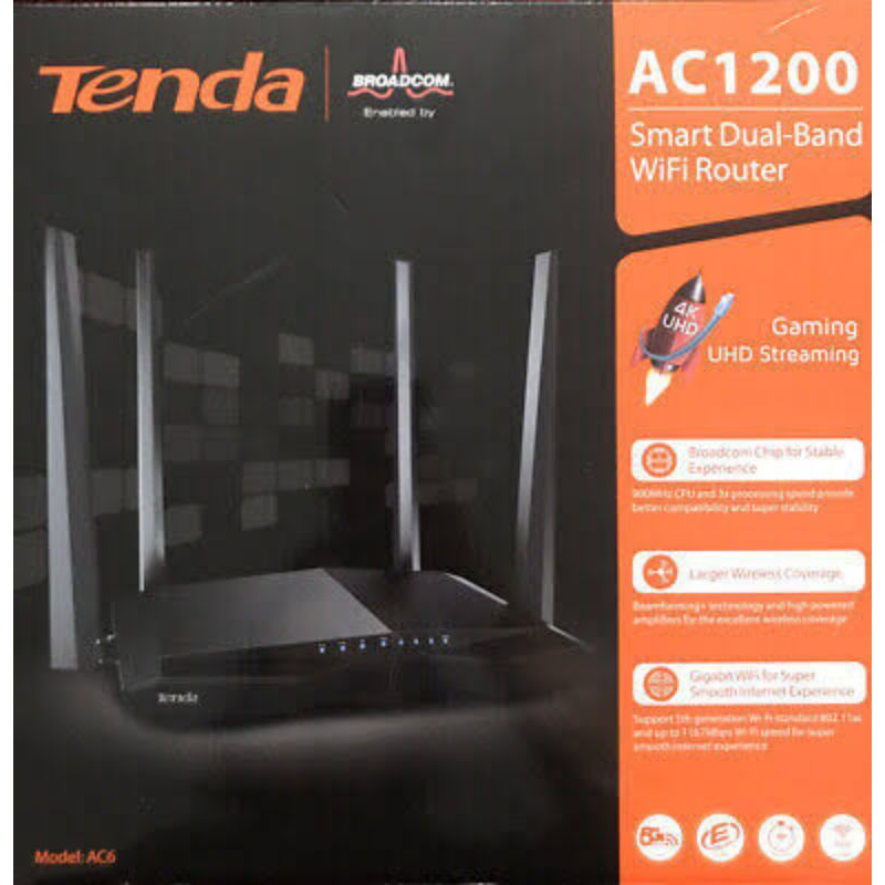 Jual TENDA AC6 AC1200 Wireless & Router Dual-Band Gigabit | Shopee ...