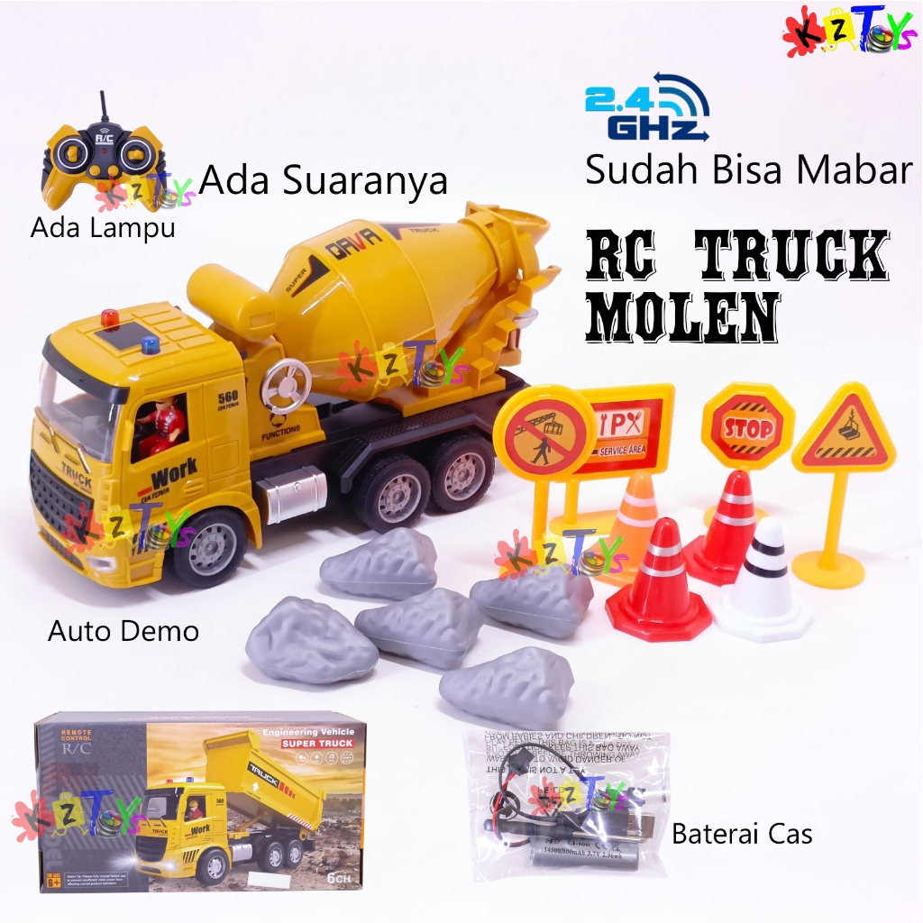 Jual MAINAN RC MOLEN DUMP TRUCK FULL AKSESORIS 2.4 GHZ EXCAVATOR TRUCK ...