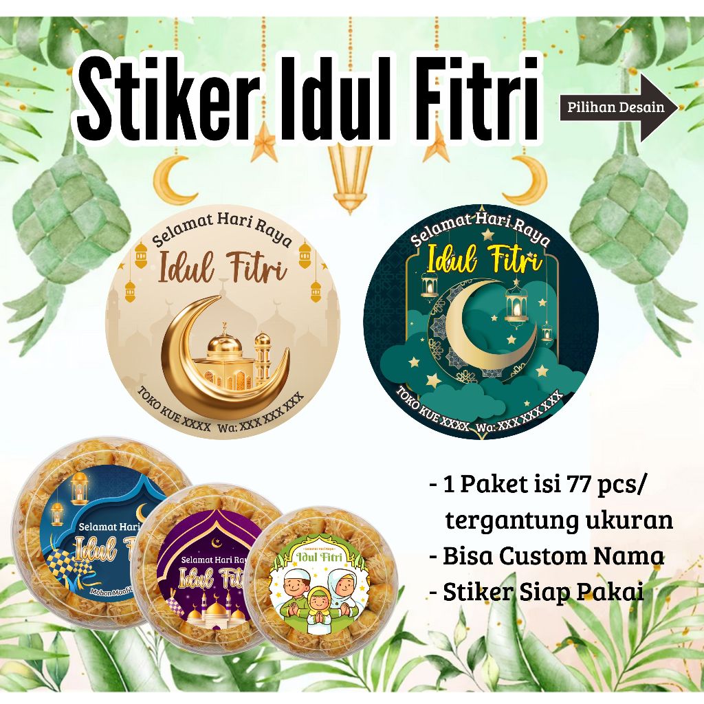 Jual Stiker Lebaran Idul Fitri Stiker Toples Stiker Hampers Stiker ...